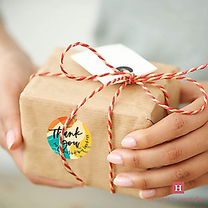 Howcrafts Thank You Stickers Roll of 500 | Abstract Posse 1.5" in 8 Designs | Round Thank You Labels | Gracias Stickers for Small Business | Packaging Stickers for Poly Mailer, Poshmark Supplies