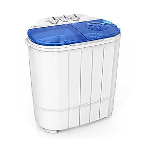 ROVSUN 11LBS Portable Washing Machine, Electric Mini Twin Tub Washer with Spin Dryer, Washer(7LBS) and Spinner(4LBS), Great for Home Dorms Apartments RV Camping
