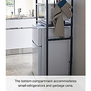 Yamazaki Home Kitchen Appliance 3 tier Storage Rack-Standing Organizer Shelves, One Size, Black