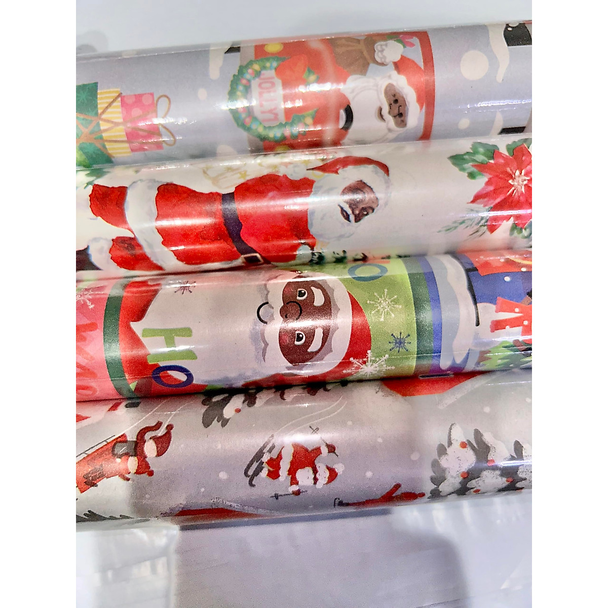 TDST 3 rolls of African-American Santa Wrapping Paper, 40-in. x 20-ft. Rolls