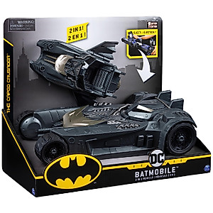 DC Comics Spin Master Batman Batmobile and Batboat 2-in-1 Transforming Vehicle, for Use 4-Inch Action Figures, Kids Toys for Boys