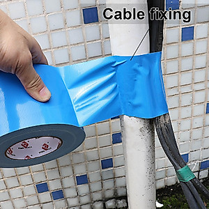 BOMEI PACK 4 Inches Blue Duct Tape,Wide Roll,9 Mil Heavy Duty Colored Duct Tape,4 Inch x 60 Yards,Strong,Flexible,All Weather and Tear by Hand,Residue Free for Home Art Craft Repairs