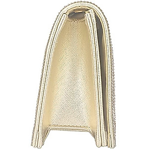 MOJISOLO Money Crystal Clutch Evening Bag for Formal Cocktail Prom Wedding Bling Foldover Purse Gold