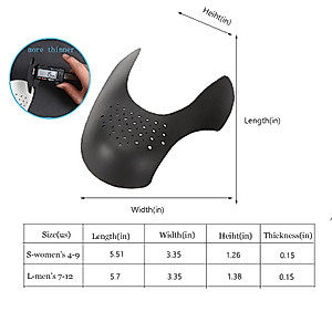 Qidie 2 Pairs Shoe Crease Protector Toe Box Anti-Wrinkle Sport Shoe Inserts Sneaker Crease Guard for Men & Women 4-12" (Men's 7-12, Black+White)