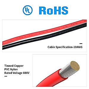 GODPEE Solar to SAE Adapter Solar Panel Connector 10AWG 3.3FT Solar to SAE Cable with Reverse Adapter for Car Motorcycles Battery Charger Kit