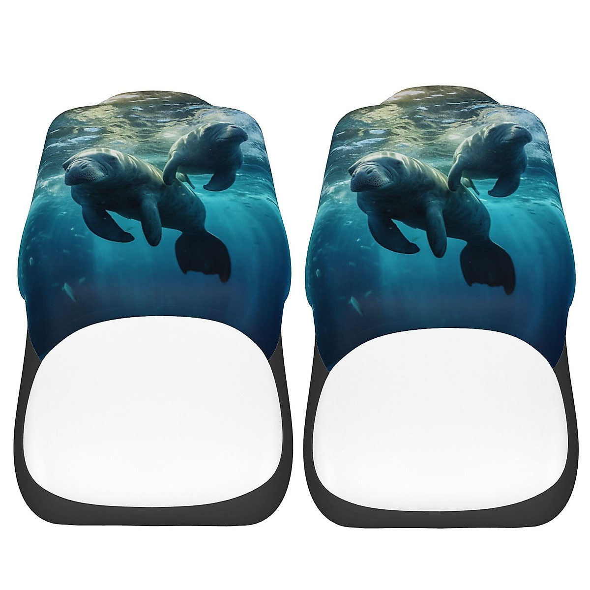 Foruidea Florida Manatee Mother and Baby Car Seat Covers Universal 2 Pcs Auto Front Seat Cover Fit Most