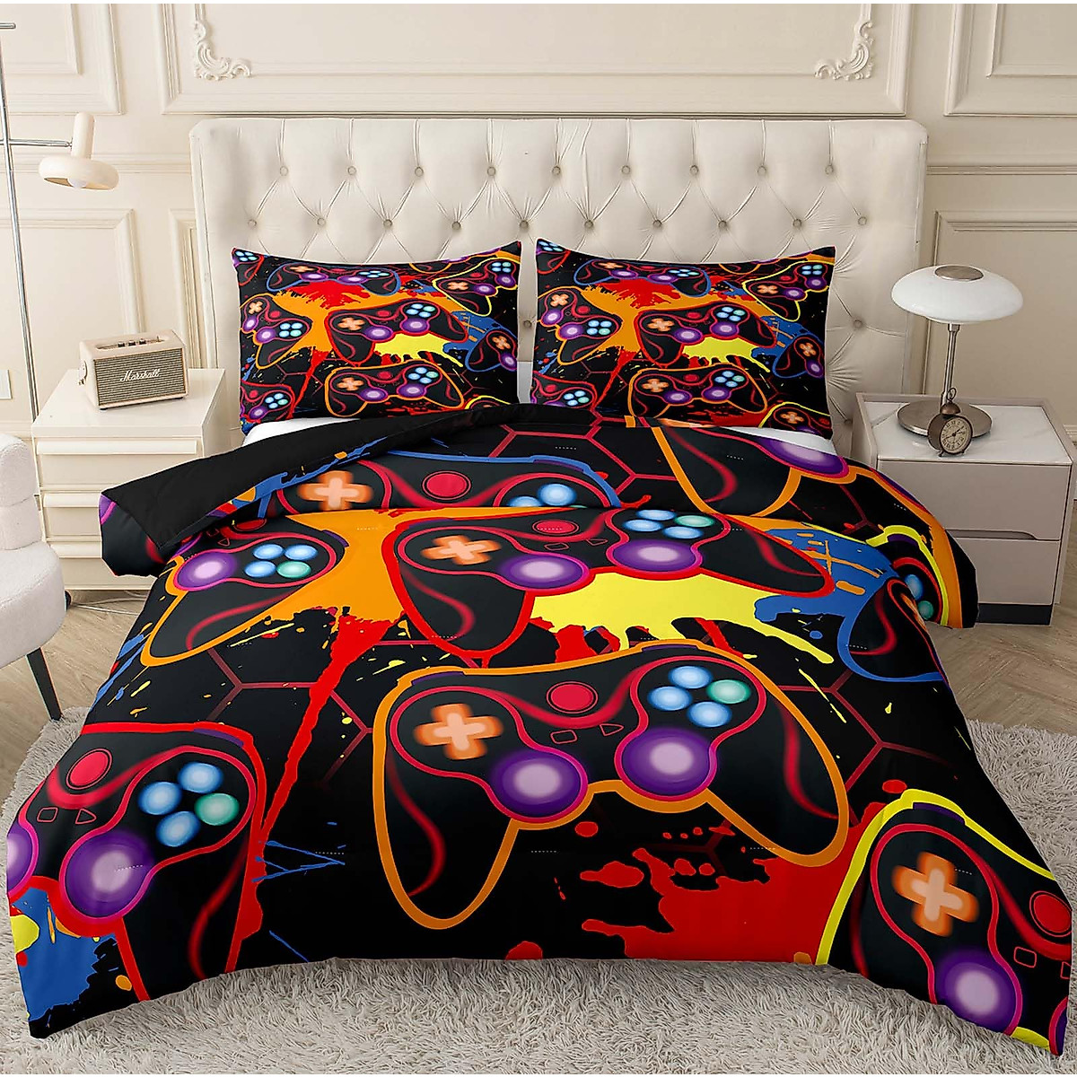 Peopleareok Kids Comforter Bedding Sets for Boys Girls，Soft Microfiber Comforter Set