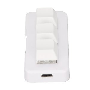 Zopsc-1 3 Key Gaming Keyboard, Macro Keypad, USB Mini 3 Key Keypad Mechanical Gaming PC Keyboards, RGB Backlit, Plug and Play. (White)