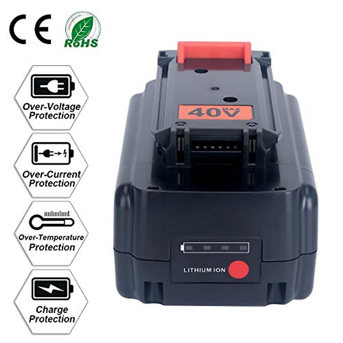 Lasica 2Pack 40V MAX Batteries LBX2040 Replacement for Black and Decker Lawn Mower 40V Battery Compatible with Black & Decker 36V and 40V MAX Cordless Tools LCS1240B LSWV36 LST136B LHT341FF LGC120AM