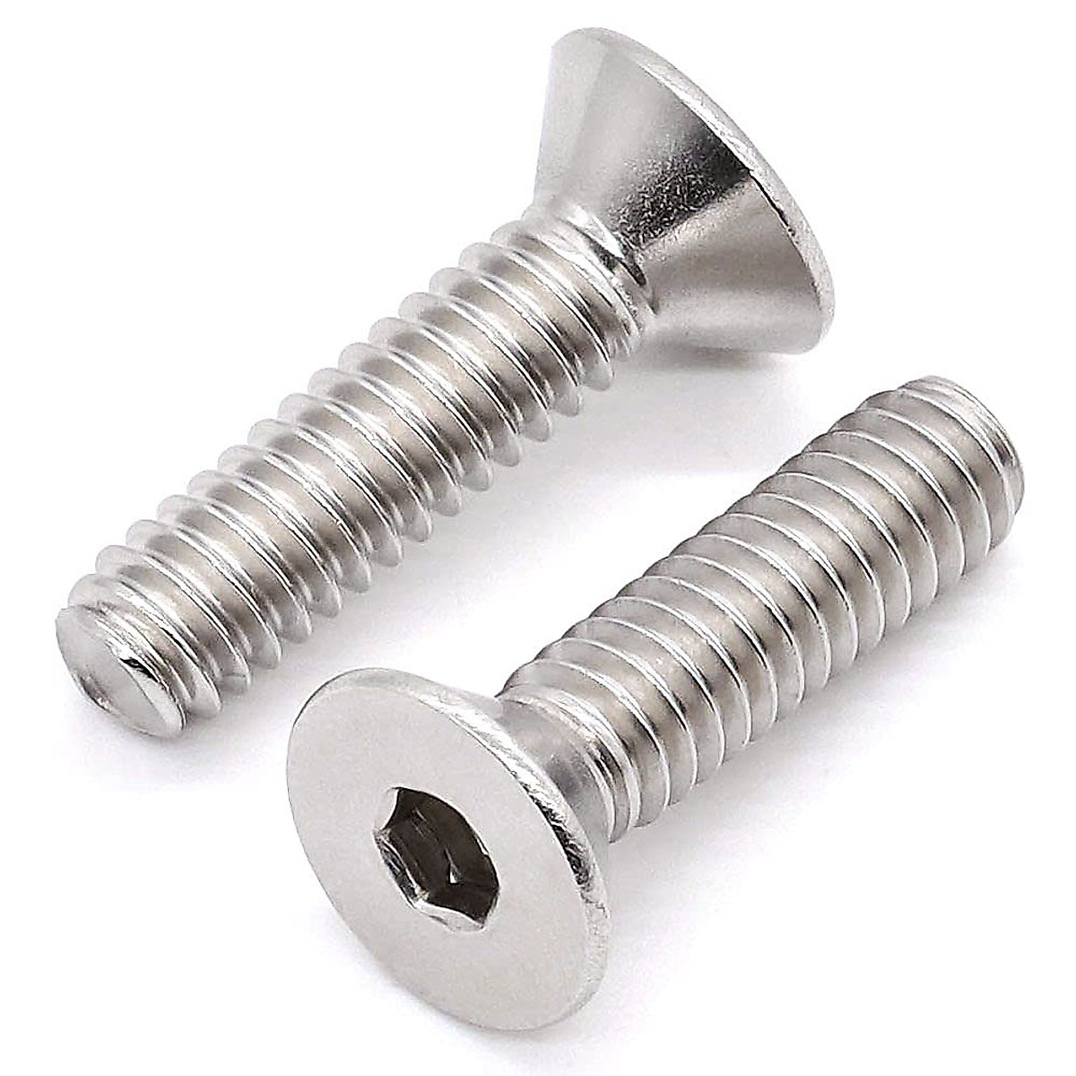 Glvaner 10-24 x 1/2" (60 pcs) Flat Head Socket Cap Screws Bolts, 304 Stainless Steel 18/8, Countersunk Head Socket Cap Screws, Allen Hex Drive, Full Thread