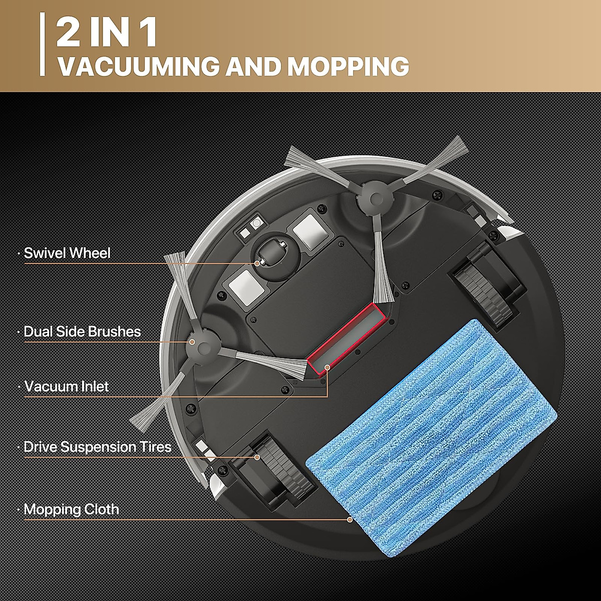 mollie Robot Vacuum Cleaner, Tangle-Free Suction, Auto Self-Charging Robotic Vacuum Cleaner Ideal for Low Carpet Pet Hair Hard Floors, White