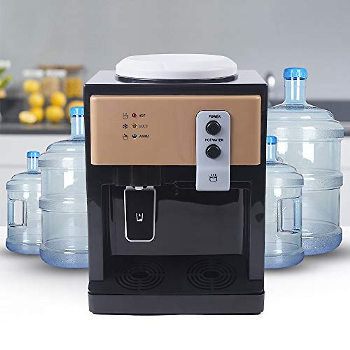 YIYIBYUS Top Loading Water Cooler Water Dispenser with 3 Temperature Settings,5 Gallon Hot, Cold & Warm Water Dispenser for Home Office Coffee Tea Bar Dorm Use