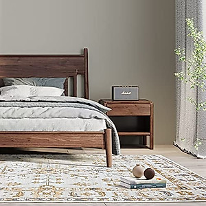 COZYLOOM Large 8x10 Area Rug Medallion Distressed Soft Rug Retro Indoor Carpet for Living Room Non-Shedding Floral Floor Carpet Low Pile Anti-Slip Backing Bedroom Thin Rug Accent Home Decor