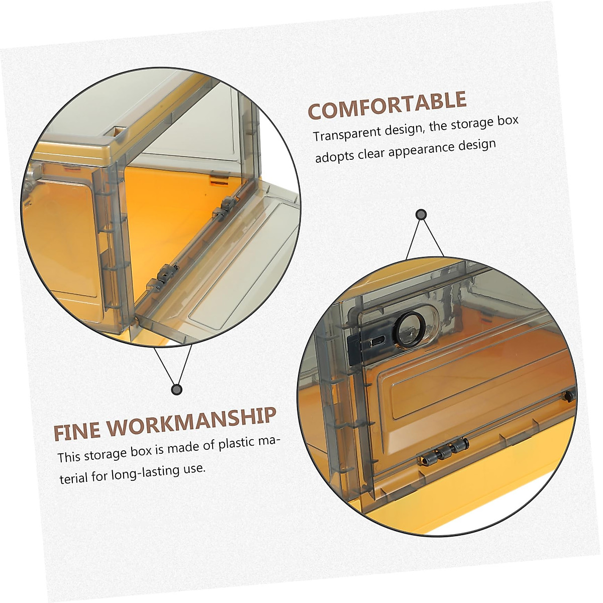 Amosfun Box Book Magazine Case Household Plastic Organizer Clear Storage Containers Sundries Storage Case Blanket Storage Shelf Tabletop Storage Rack Medium Pp Books Office