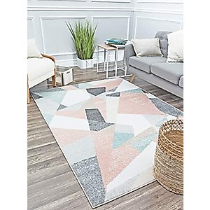 Rugs America Mika Collection MO60A Milkshake Contemporary Geometric Area Rug 5'0"x7'6"
