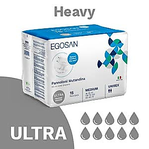 Egosan Ultra Incontinence Disposable Adult Diaper Brief Maximum Absorbency and Adjustable Tabs for Men and Women (Large, 15-Count)