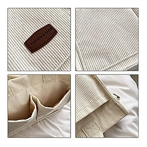 LXMISSX Canvas Tote Bag for Women Fashion Satchel Bag Handbag - Womens Tote Bags with zipper for Office, Travel, School (Brown)