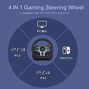 Racing Steering Wheel Gaming Racing Wheel, Used - Like New PXN Driving Wheel Volante PC 270/900 Degree Vibration and Shifter with Pedals for PC,PS3,PS4 (V9-1)