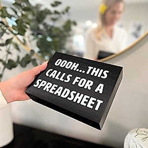 Office Decor for Women Desk - Cute Desk Decor for Funny Office Decor - This Calls for a Spreadsheet Sign