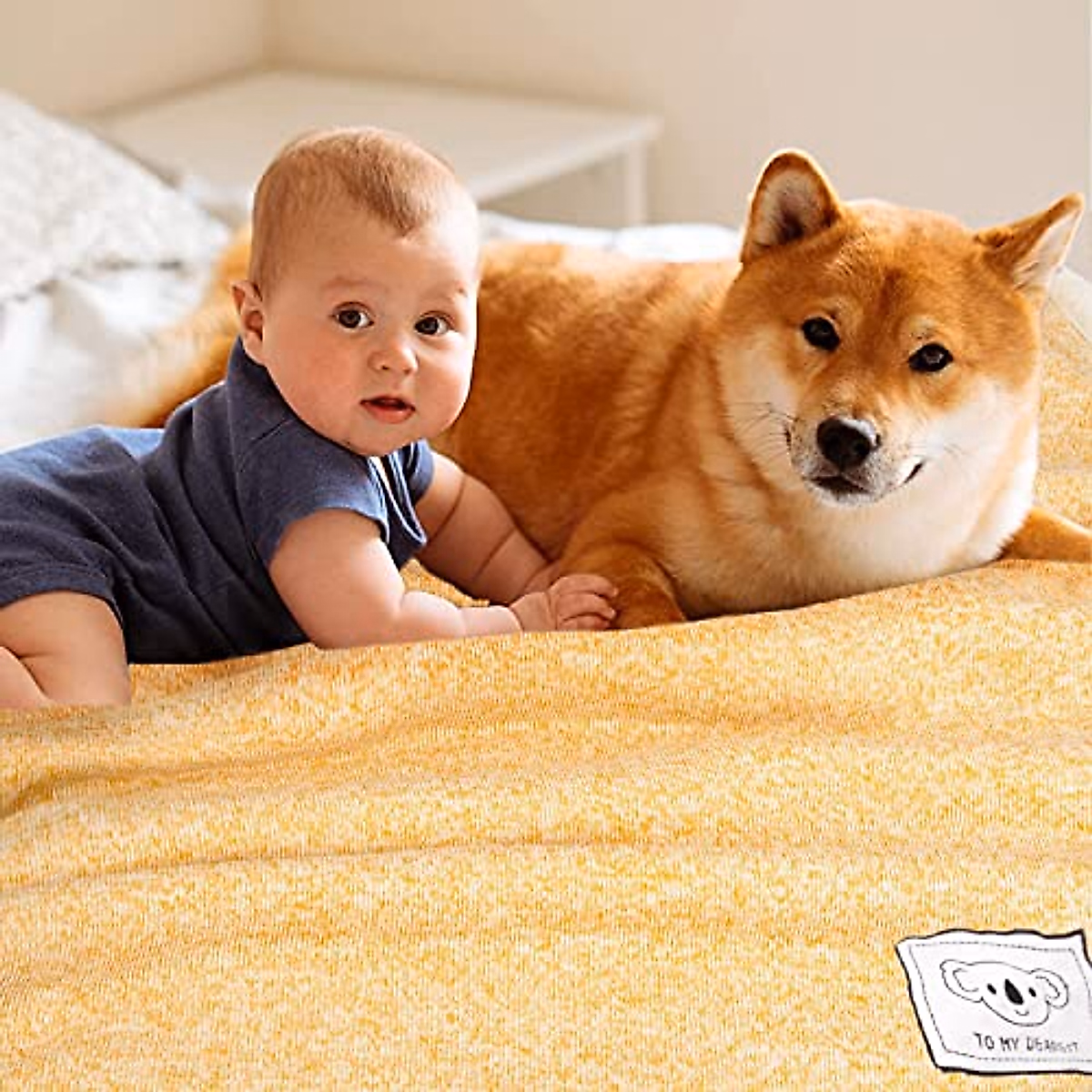 Baby Blanket for Boys or Girls Knit Fleece Fluffy Toddler Blanket for Baby, Soft Warm Cozy Plush Warm Blanket for Spring, Infant or Newborn Receiving Blanket for Baby Bed (30x40inch, Yellow)