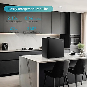 EUHOMY 1.1 Cubic Feet Mini Freezer, Countertop, Single Door Compact Upright Freezer with Reversible Door, Removable Shelves, Small freezer for Home/Dorms/Apartment/Office, New Black