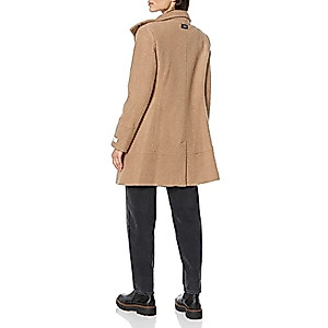 Calvin Klein Women's Classic Cashmere Wool Blend Coat, CAMEL, 2