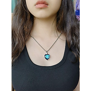 YOUFENG Urn Necklaces for Ashes Always in My Heart Heart Cremation Jewelry Memorial Pendant Birthstone Necklace (March URN)