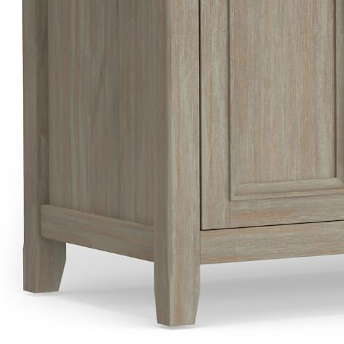 SIMPLIHOME Amherst SOLID WOOD 72 Inch Wide Transitional TV Media Stand in Distressed Grey for TVs up to 80 Inch, For the Living Room and Entertainment Center