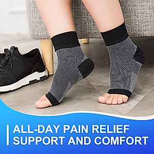 MERUYOO Ankle Brace Compression Sleeve (2 Pairs) Plantar Fasciitis Relief Socks for Women and Men, Compression Socks for Arch Support, Achilles Tendon, Neuropathy, Spain