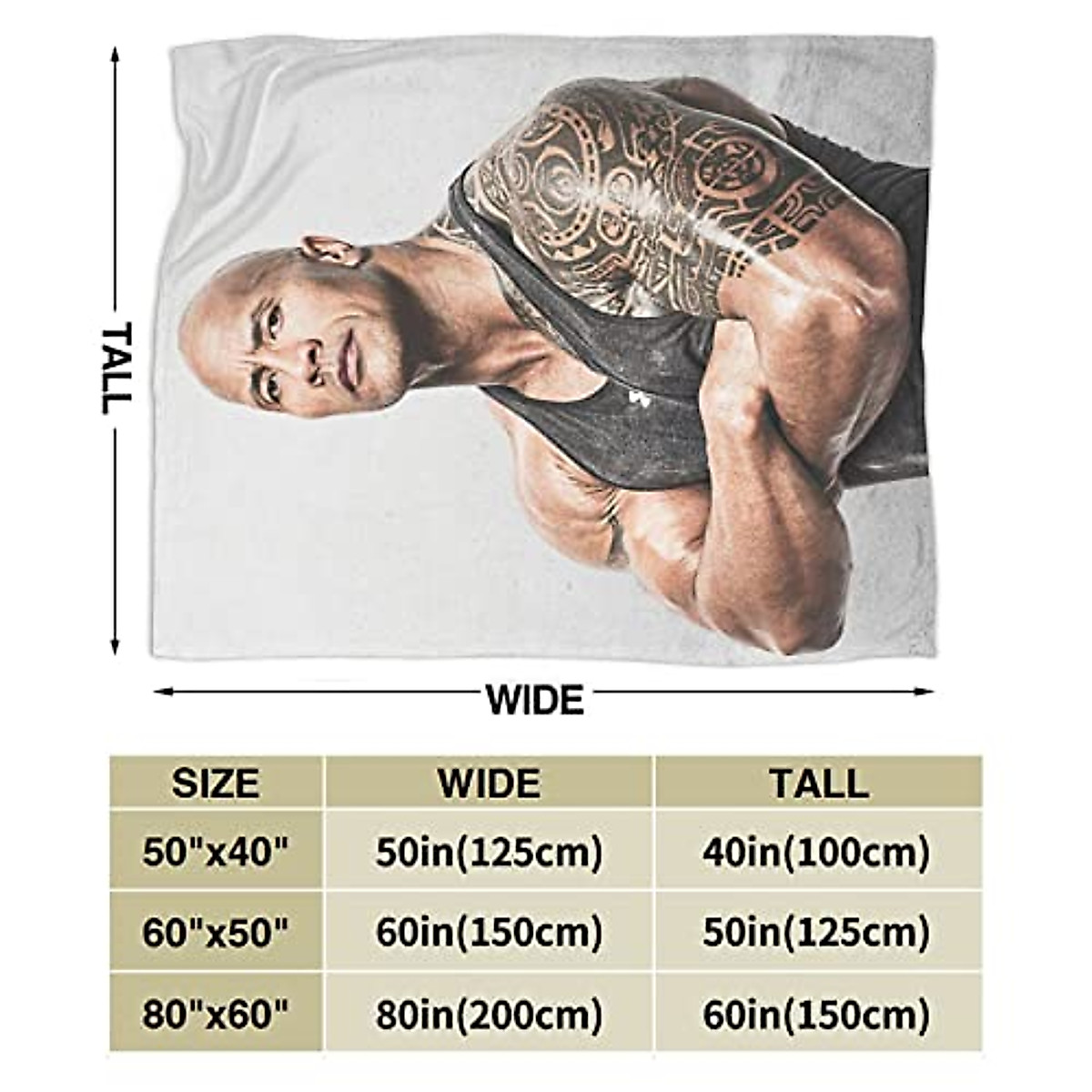Throw Flannel Blanket for Dwayne Douglas Johnson Blanket for Home Decor for Men/Women 50in×40in