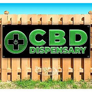 Cbd Dispensary Banner 13 oz | Non-Fabric | Heavy-Duty Vinyl Single-Sided with Metal Grommets