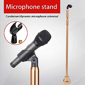 2 Pack Universal Microphone Clip Holder, Microphone Clips with 5/8" Male To 3/8" Female Nut Adapter, for Larger Handle Microphones(Comes with 2 Microphone Cover)