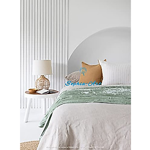 Sophia-Art Luxury Crushed Velvet Throw Blanket with Tassels Sofa Bed Soft Blankets Boho Warm Throws Cozy Plush Lightweight Pet (50x60 inches, Sage Green)