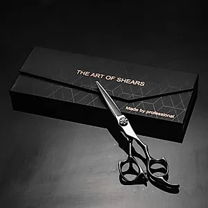 AOLANDUO 6 Inch Left-handed Hair Scissors-High End VG10 Steel Handmade Hair Cutting Shears-Razor Edge/Offset Design/Pro Ergonomic for Salon Stylists Beauticians and Barbers