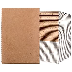 EOOUT 48pcs A5 Kraft Paper Notebooks, Journal Notebooks Bulk, Blank Paper, 60 Pages, 80GSM, 8.3 X 5.5 Inch, Travel Journal Set, for Travelers, Students and Office Supplies