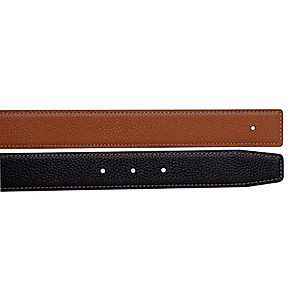 UzHot Reversible H Full Grain Leather Belt Strap Without Buckle Blank Replacement Strip For Women And Men 32mm Wide Brown New 38inch
