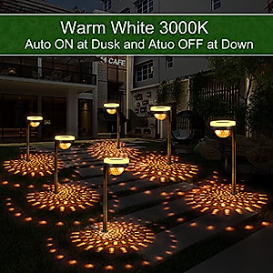 HiSolar Solar Pathway Lights 4 Pack, Bright LED Solar Lights Outdoor Path Sidewalk Warm White IP67 Waterproof Solar Garden Lights Auto On/Off Landscape Lighting for Yard Lawn Decorative