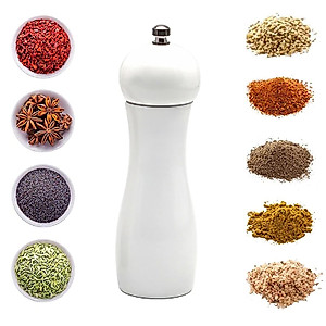 Pepper Grinder, Salt and Pepper Grinder, Salt Grinder, Elegant Wood Salt and Pepper Mill, Ceramic Grinder Core, Refillable Manual Spice Mill Adjustable Coarseness Salt Pepper Grinder