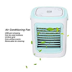 Air Cooler, Lightweight Portable Evaporative Air Cooler, Rechargeable Removable Air Conditioners with 3 Gear Speed Adjustable for Bedroom, Office, Car, Camping, Desk, Living Room