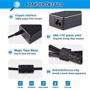 65W 19V 3.42A AC Adapter Charger Compatible with Acer Aspire V5 V3 V7 S3 E1 R3 R7 M5 E1 5349 5750 5250 7560 AS7750, Monitor S202HL H236HL G246HL H276HL G276HL S220HQL HN274H PA-1650-86 Power Supply