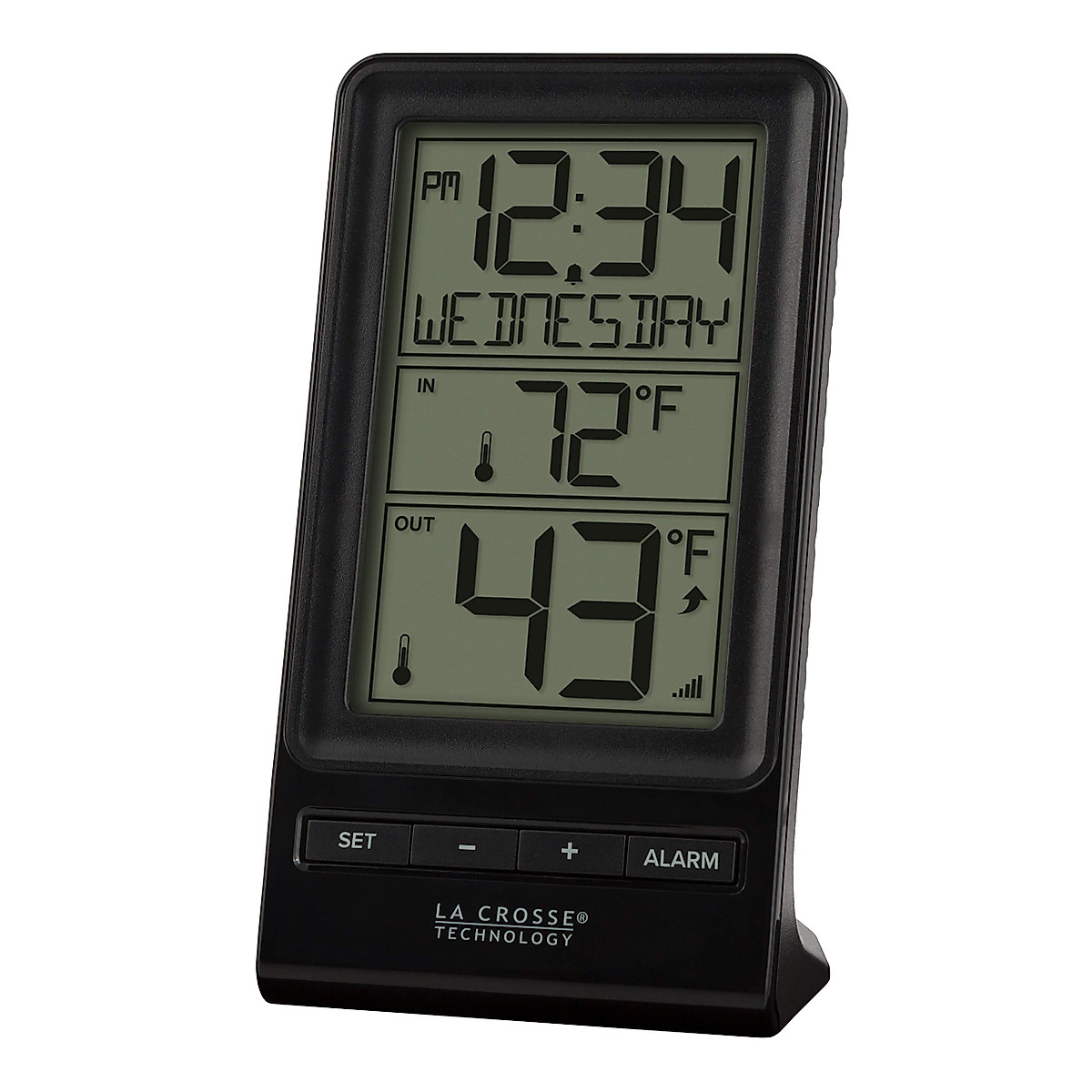 La Crosse Technology 308-1415BW Digital Wireless Thermometer with Time, Black