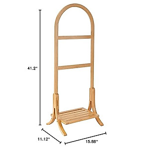 Organize It All Bamboo Free Standing Towel Rack | 2 Tiers | Storage Shelf | Bathroom Organization | Eco-Friendly | Easy to Assemble