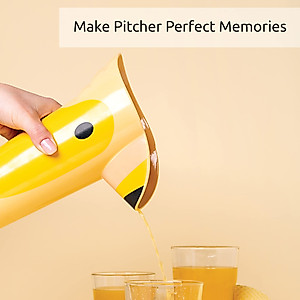 Polly Toucan Pitcher 25 Oz Yellow by OTOTO - BPA free Water Pitcher - 2 Litre (25 Oz) Pitchers for Iced Tea