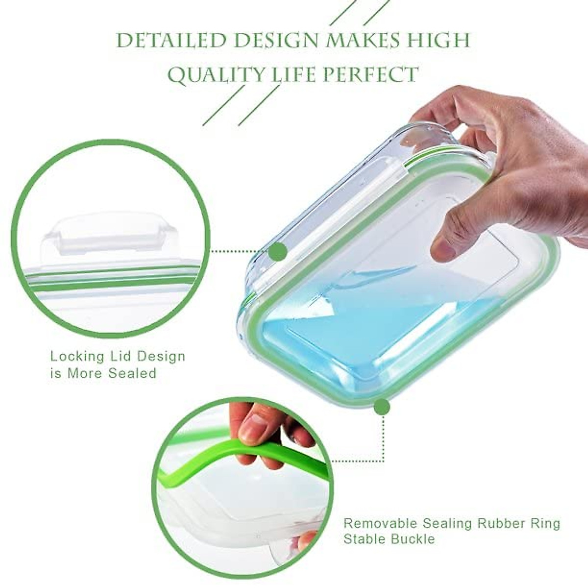 24 Piece Glass Food Storage Containers with Lids, Airtight Glass Storage Containers, BPA Free(12 Lids & 12 Containers)