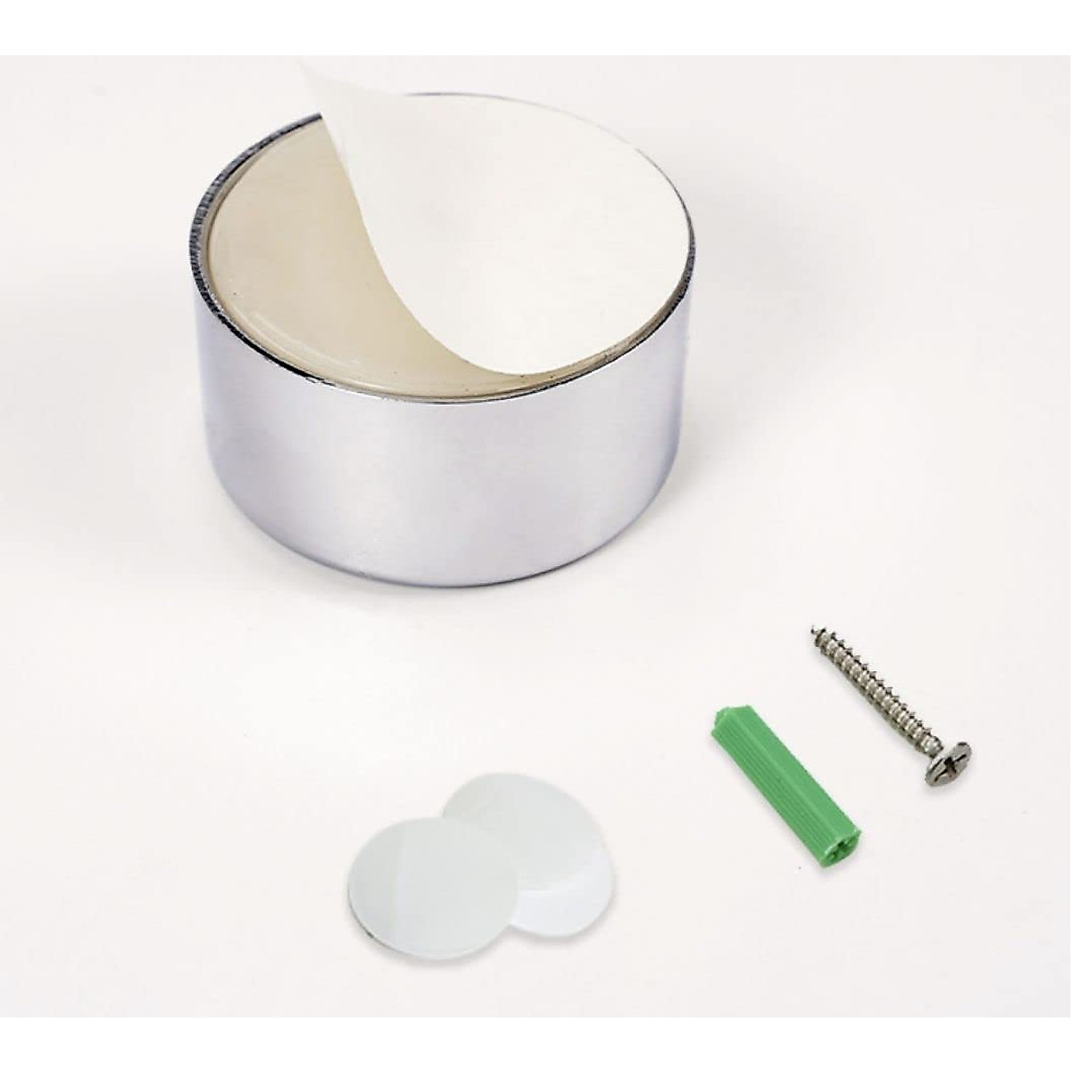 KAEZDD Round Adhesive Push Towel Hooks for Kitchen, Hand and Dish Towels, Grey, 2 Pack