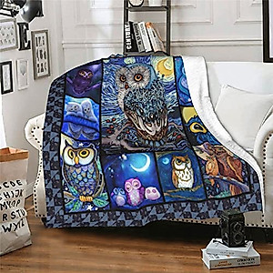 Owl Gifts for Women, Owl Blanket 50''x60'', Owl Decor, Owl Receiving Blankets Birthday Christmas Owl Lover Gifts Soft Cozy Flannel Throw Blanket for Couch Sofa All Season Owl Blankets for Girls