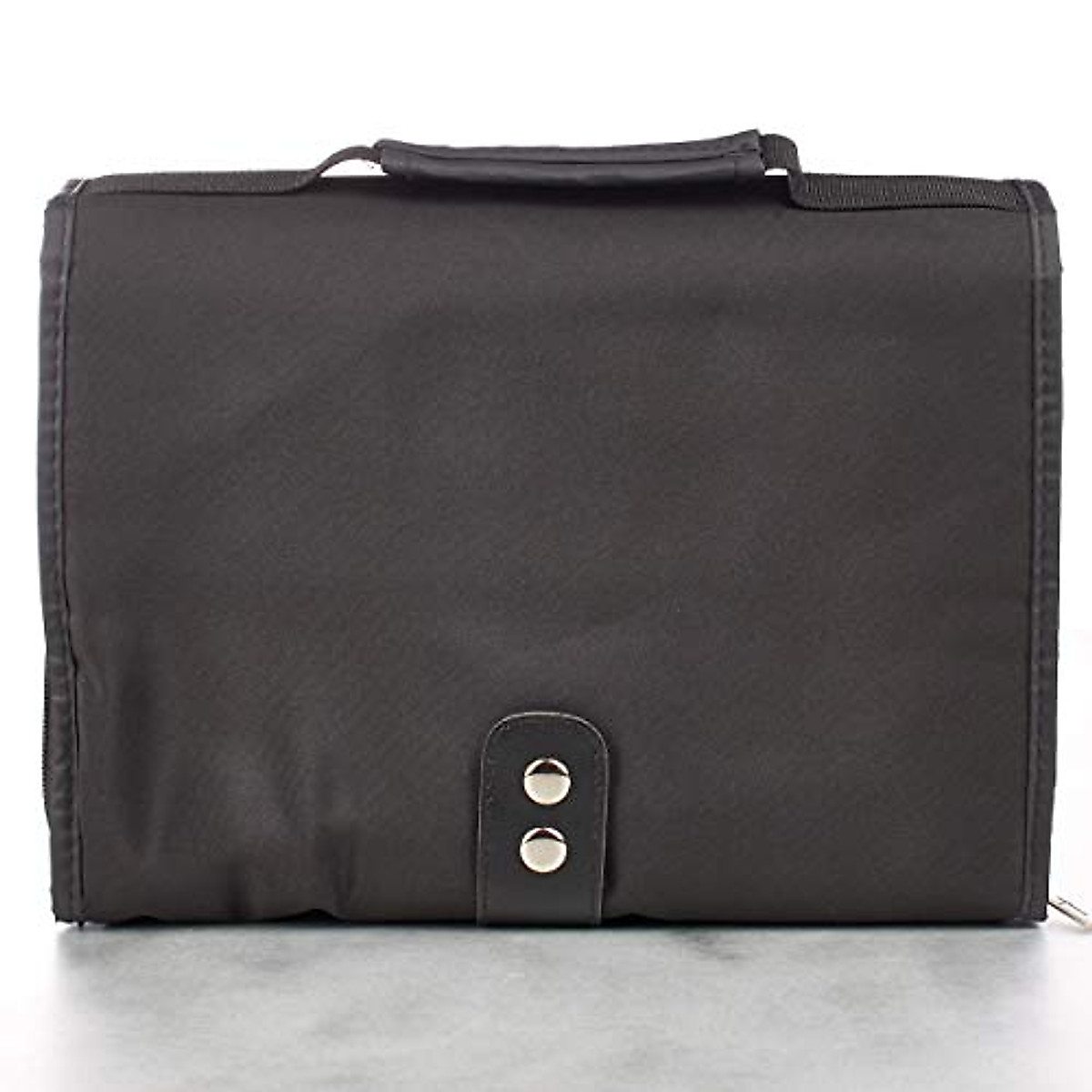 Christian Art Gifts Black Microfiber Bible Cover for Men and Women | Ichthus Jesus Fish Emblem | Large Zippered Tri-Fold Organizer Case for Bible