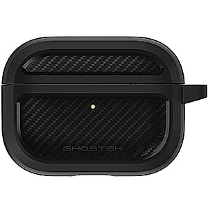 Ghostek CRUSHER Black AirPod Pro Case Carbon Fiber Hard Protective Cover with Matte Finish Design for Men and Women Heavy Duty Dust Guard Earbuds Protection Designed for 2019 Apple AirPods Pro (Black)