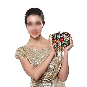 MXIAOXIA Acrylic Beaded Women Evening Bags with Chain Shoulder Small Purse Day Clutches for Wedding Party Dinner Evening Bags