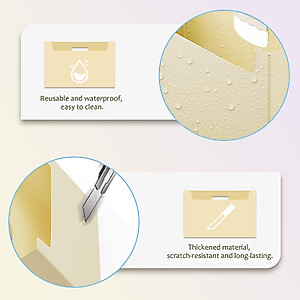 12x12 Scrapbook Paper Storage Organizer, 6 Pack Foldable Paper Storage Holder with Sticky Index Tabs, Scrapbook Organizer for Craft Paper, Files, Vinyl Sheets, Cardstock, Magazines, Documents, Yellow